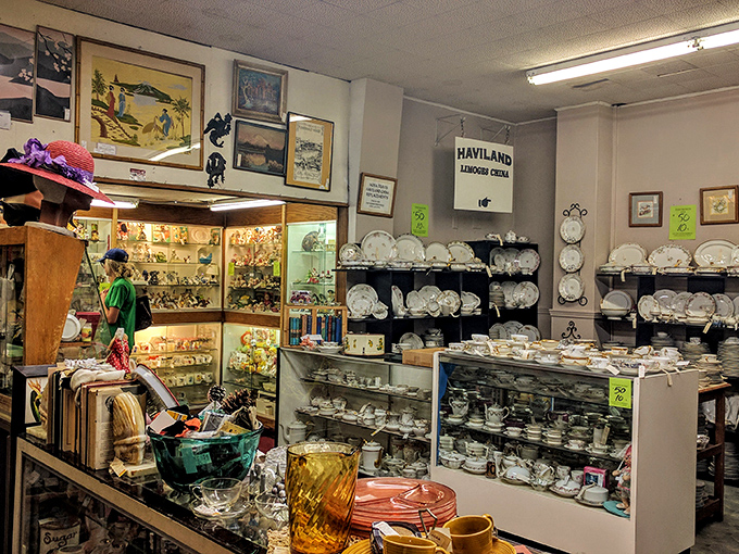 China patterns galore! It's like your grandmother's cabinet exploded, but in the most beautiful way possible. Tea party, anyone?