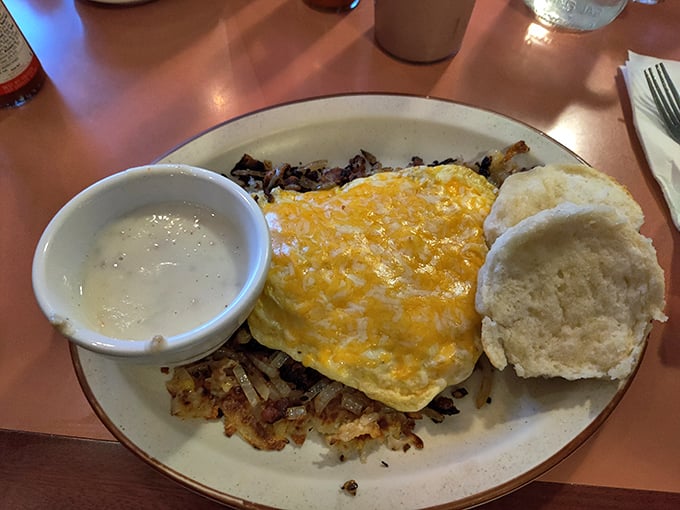 Breakfast of champions or cure for last night's karaoke adventure? Either way, this plate's got your back. Pass the hot sauce, please!