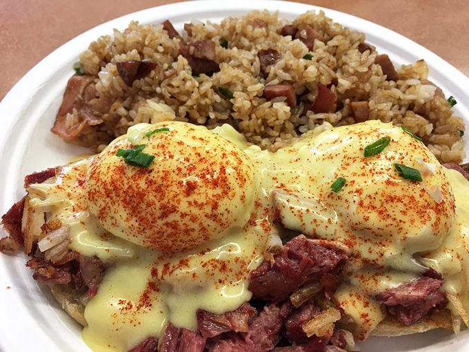 Holy hollandaise! This Corned Beef Hash Benny is what breakfast dreams are made of. Surf's up, and so is my cholesterol!