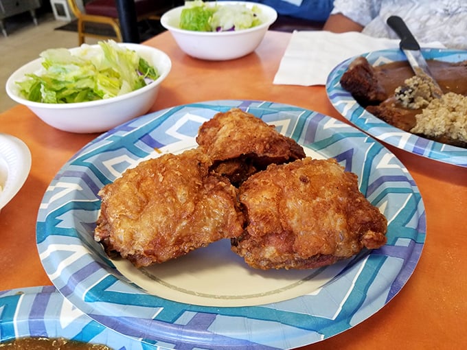 Golden-brown perfection! This fried chicken is crunchier than your old vinyl records and twice as satisfying.