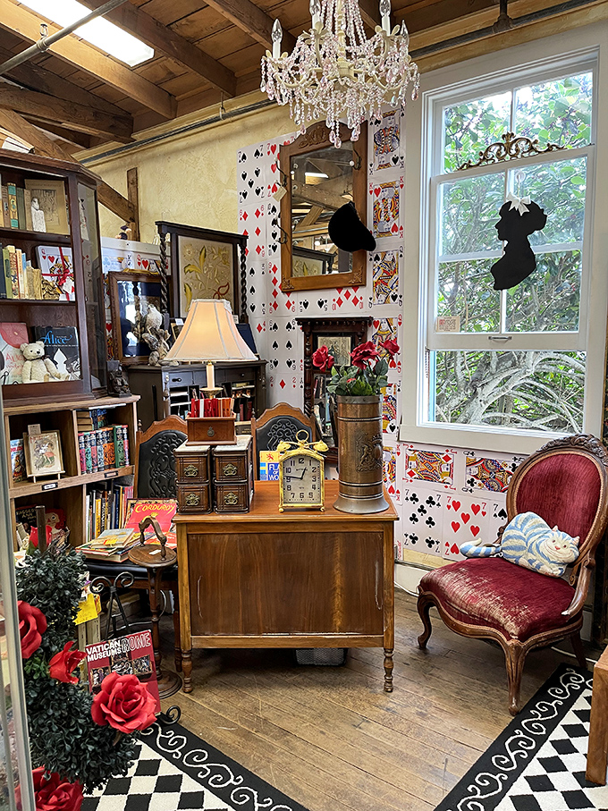 Who needs a DeLorean when you've got this room? It's like your grandma's attic and a movie set had a beautiful, vintage baby.