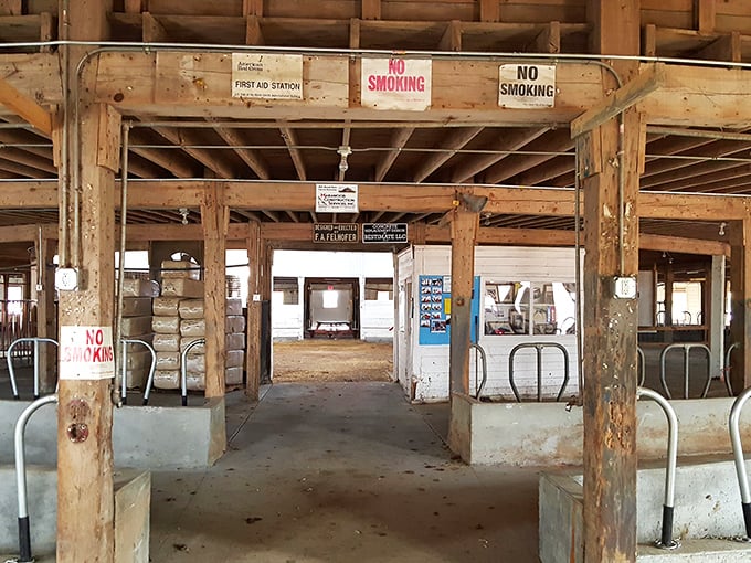Inside, it's a wooden cathedral to dairy. The intricate beams create a space that's part barn, part modern art installation &ndash; moo-dern art, if you will.