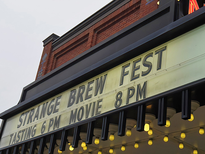 Brew and view? The Strand's marquee teases a perfect pairing of craft beer tasting and movie magic. Talk about a happy hour plot twist!