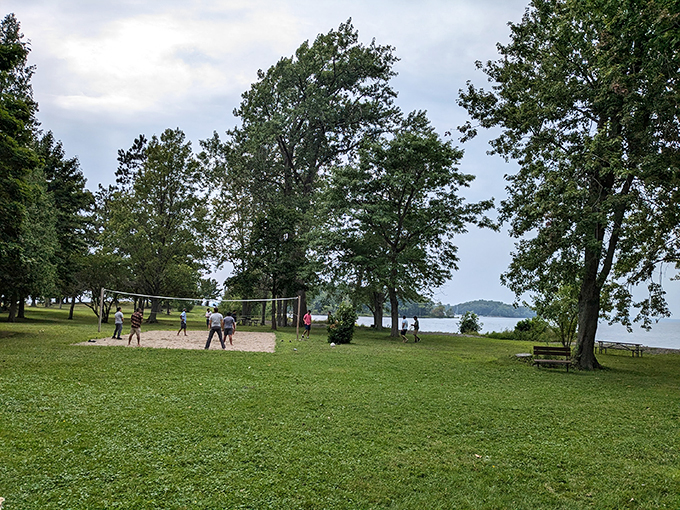 Game on! This mini-court proves you're never too old for a little friendly competition. Just don't let the lake views distract you from your serve. 
