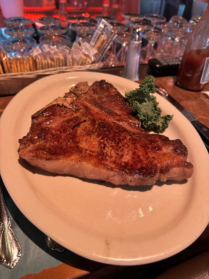 Holy cow! This Porterhouse steak is so massive, it might need its own ZIP code. Talk about a "meat cute"!