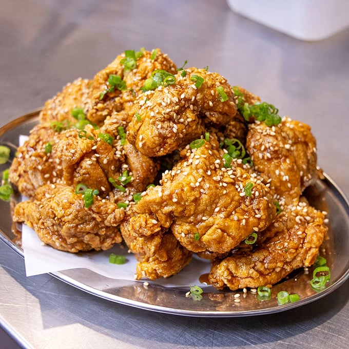 Golden-brown perfection! These soy-glazed beauties are like crispy flavor bombs waiting to detonate on your taste buds.