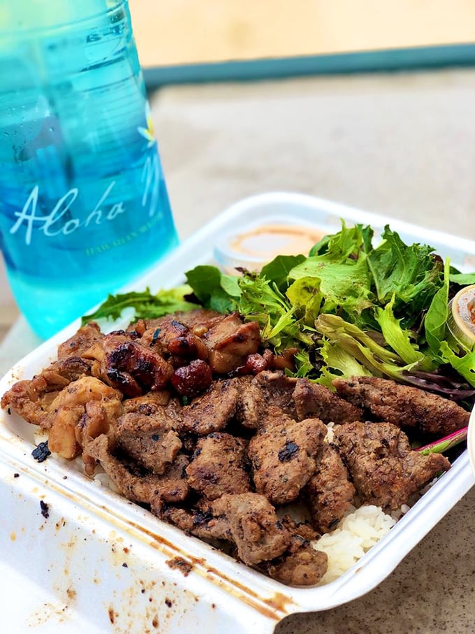 The ultimate beach bod fuel! This steak and chicken combo is what Schwarzenegger would eat if he were a surfer.