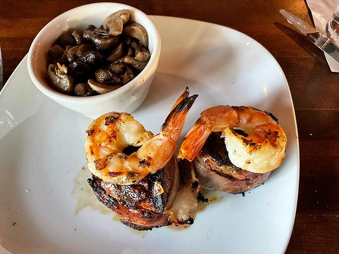 Surf meets turf in perfect harmony! These juicy steak medallions, crowned with succulent shrimp, are like a delicious duet that'll have your palate singing.