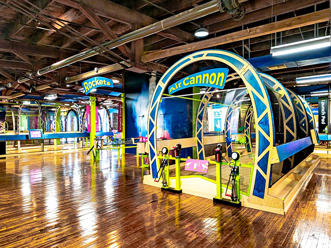 Ready, aim, science! The Air Cannon exhibit gives a whole new meaning to "blowing your mind" &ndash; it's physics you can feel, folks!