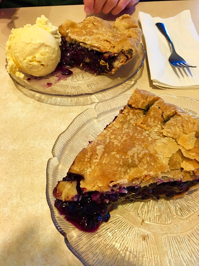 Behold, the crown jewel of Dysart's: their legendary blueberry pie. One bite of this purple perfection, and you'll swear you've found the meaning of life.