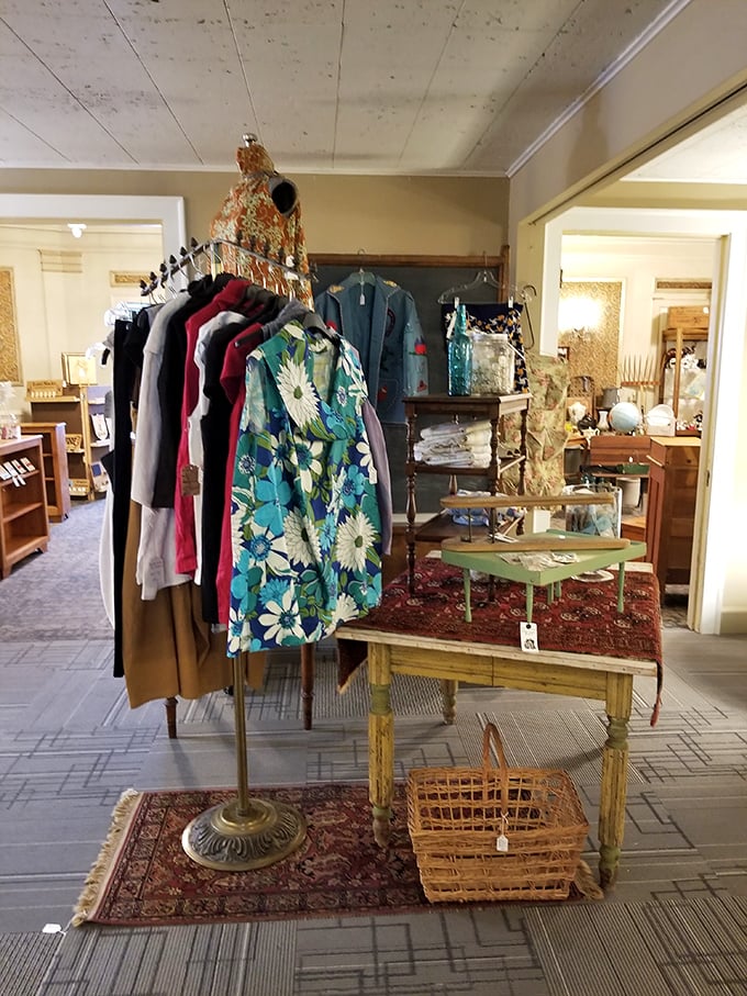 Fashionistas, rejoice! From groovy '60s prints to classic coats, this clothing corner is like raiding the best-dressed time traveler's closet. Who needs a DeLorean when you've got vintage fashion?