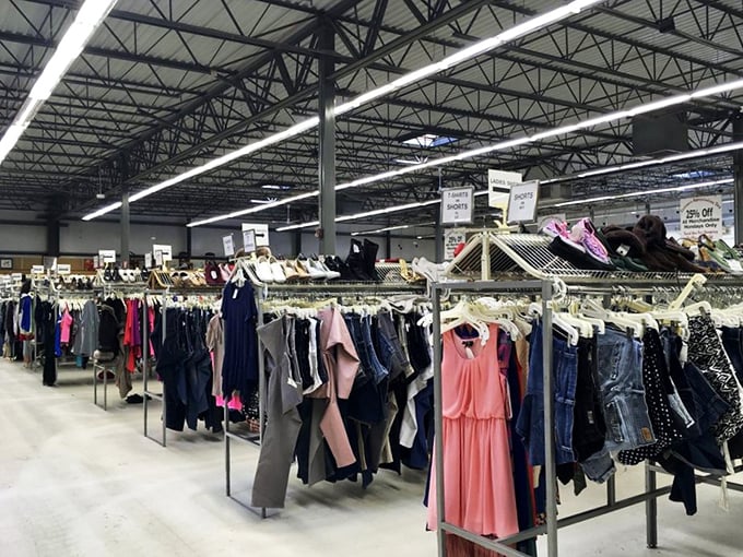 Rack 'em up! This clothing section is a fashion time machine, ready to transform you into any decade's style icon.