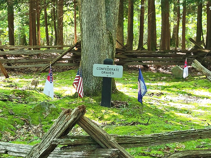 Remembering the fallen: A poignant reminder that this picturesque park was once a battlefield.