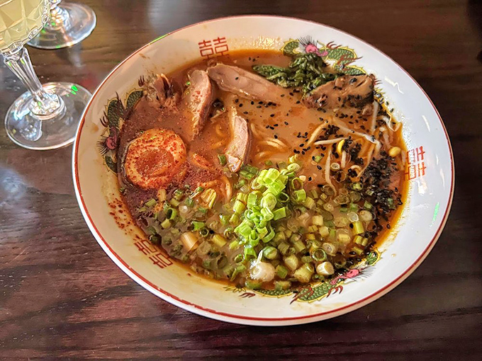 This isn't just ramen, it's a work of art. Slurp-worthy noodles swimming in a broth so rich, it could buy a lakeside cabin.