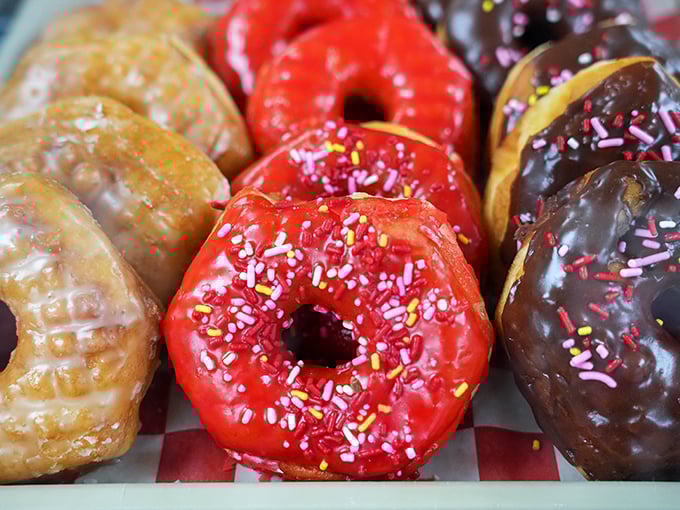Behold, the holy trinity of donuts! These glazed beauties are so perfect, they could make a grown man cry (tears of joy, of course).