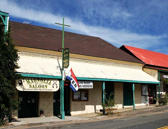 Saddle up, partner! The Magnolia Saloon beckons with promises of cold drinks and tall tales from the Gold Rush era.