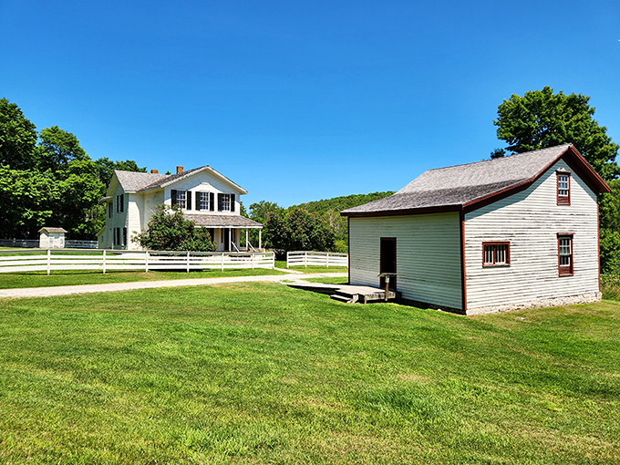 Home sweet historic home! These quaint dwellings look like they're waiting for Laura Ingalls Wilder to pop out and offer you some freshly churned butter.