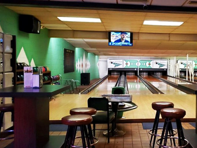 Welcome to the land of spares and strikes! This retro-chic setup is where bowling dreams are made and friendships are forged over nachos and high-fives.