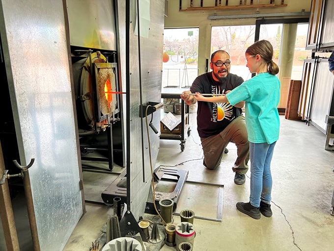 Passing the torch to the next generation! Young apprentices learn the ancient art of glassblowing, creating memories as lasting as their creations.