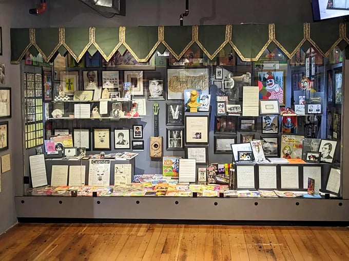 A wall of memories that'll knock your socks off! It's like the world's most macabre scrapbooking project came to life.