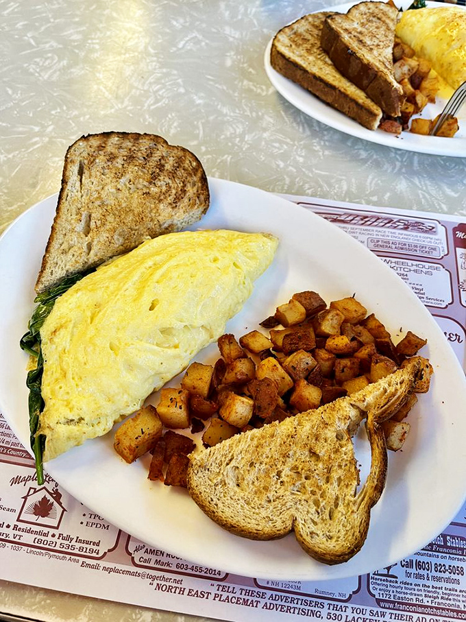 Behold, the breakfast of champions! This fluffy omelet could make even Rocky Balboa weak in the knees.
