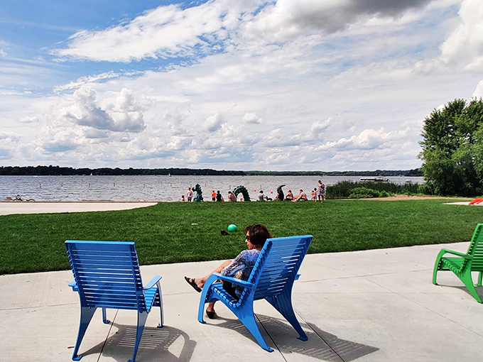 Lake life at its finest: Where every day feels like a Norman Rockwell painting come to life, minus the itchy wool swimsuits.