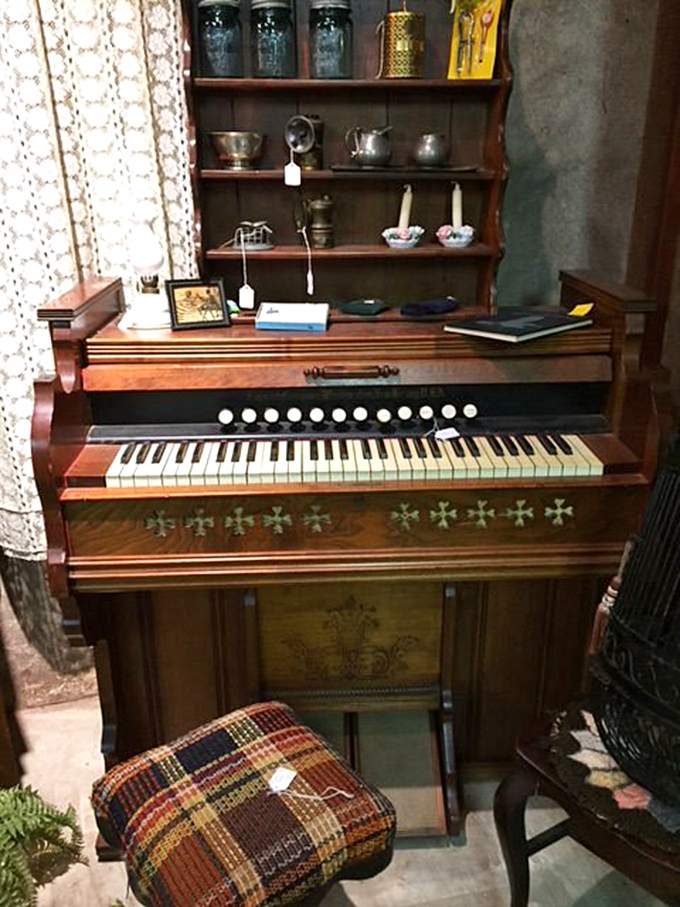 "Tickle those ivories!" This vintage piano is just waiting for someone to play a ragtime tune. Imagine the parlor parties it's seen!