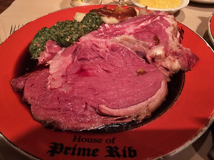 Behold, the star of the show! This prime rib isn't just a meal, it's a meaty masterpiece that would make even vegetarians do a double-take.