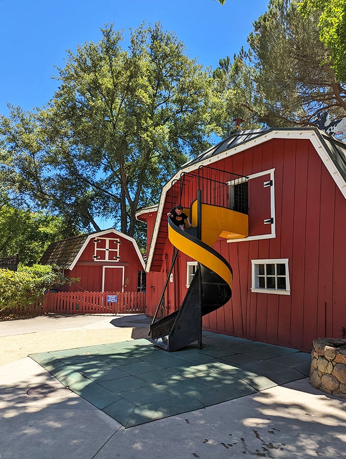 "Slide into fun at the Big Red Barn! It's not just for hay anymore &ndash; this farm-tastic playground will have kids mooing with delight."