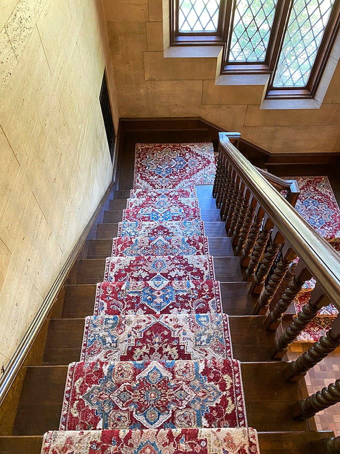 Stairway to heaven? Not quite, but this grand staircase definitely leads to some seriously swanky upper floors.