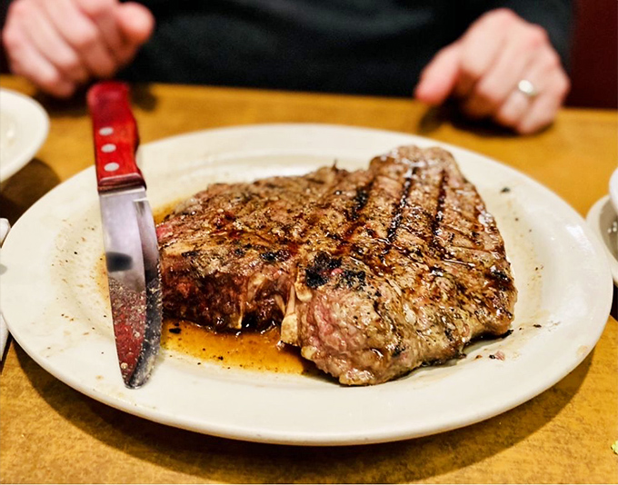 The T-bone that ate Manhattan. This colossal cut of beef is so big, it might just have its own area code.