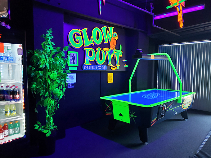 Air hockey gets the glow-up treatment too! It's like playing on a spaceship &ndash; beam me up, Scotty, I've found my new favorite game!