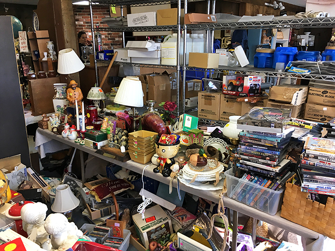 Organized chaos or chaotic organization? This booth is a testament to the art of curating randomness.