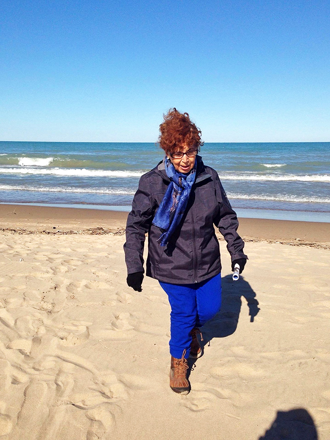 Bundled up and beach-bound! This intrepid explorer proves that Gillson Park isn't just a summer fling - it's a year-round love affair with nature.