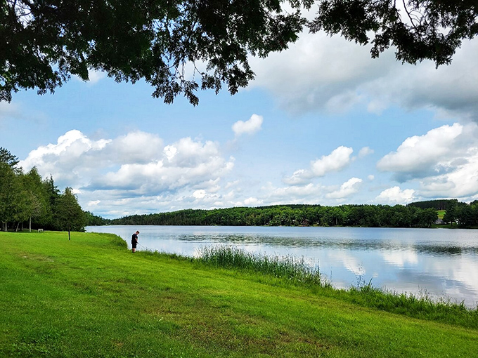 Lakeside lounging: Where 'do nothing' becomes an Olympic sport. Gold medals for all!