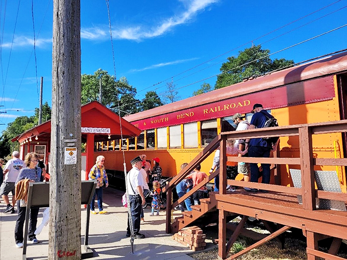 All smiles on the South Bend Railroad! These happy passengers are proof that sometimes, the journey really is the destination.