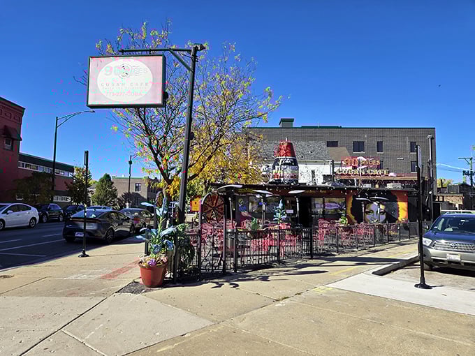 90 Miles Cuban Cafe: Where the patio beckons you to linger over one more mojito.