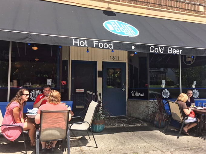 Blue Door Pub: Where Jucy Lucys go to college and come back with a philosophy degree. Prepare for cheese enlightenment.