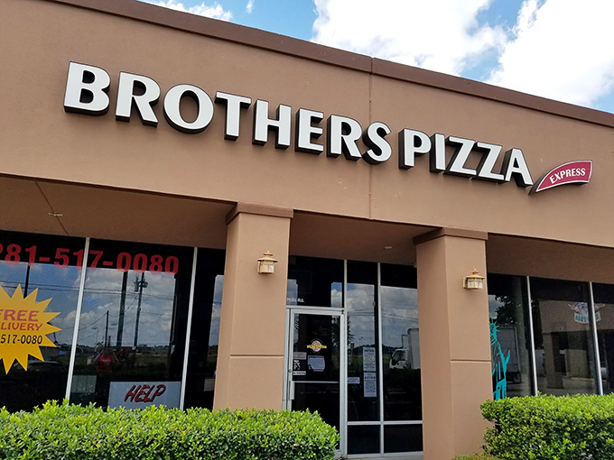 Brothers Pizza Express: Serving slices bigger than your average ten-gallon hat. Come hungry, leave happy (and maybe a little rounder).