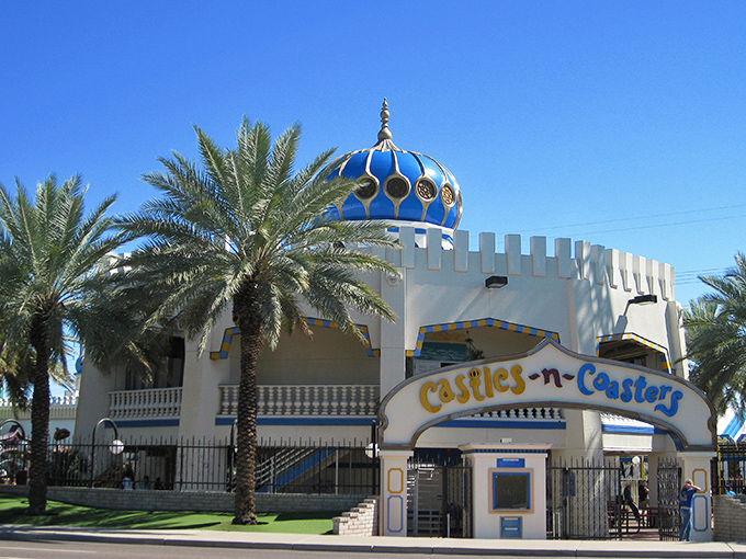 Castles N' Coasters: Where medieval meets modern! Race around this track and you'll feel like a knight on a very fast steed.