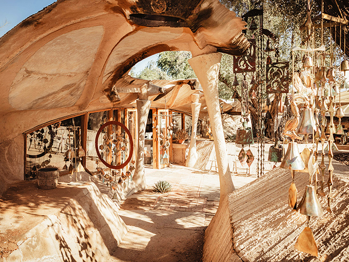 Desert meets sci-fi in this architectural fever dream. It's like Star Wars decided to go eco-friendly.