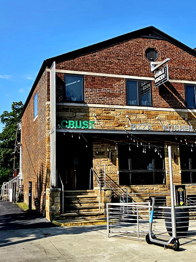 Crust: Where industrial chic meets pizza perfection. It's like Brooklyn took a vacation in Cleveland and forgot to leave.