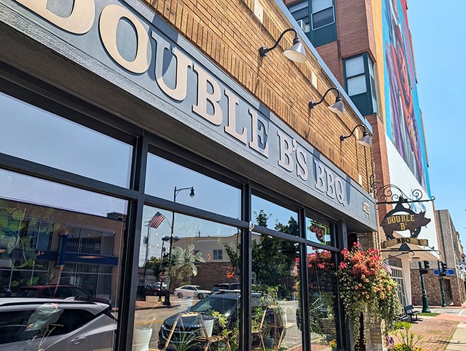 Double B's BBQ & Burgers: Where the 'B' stands for 'Bring your appetite!' This unassuming storefront is hiding a world of meaty wonders.