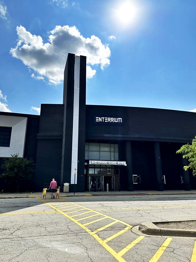 Enterrium: The future is now, and it's got games! Enterrium's sleek exterior looks ready to beam you up to gaming nirvana.