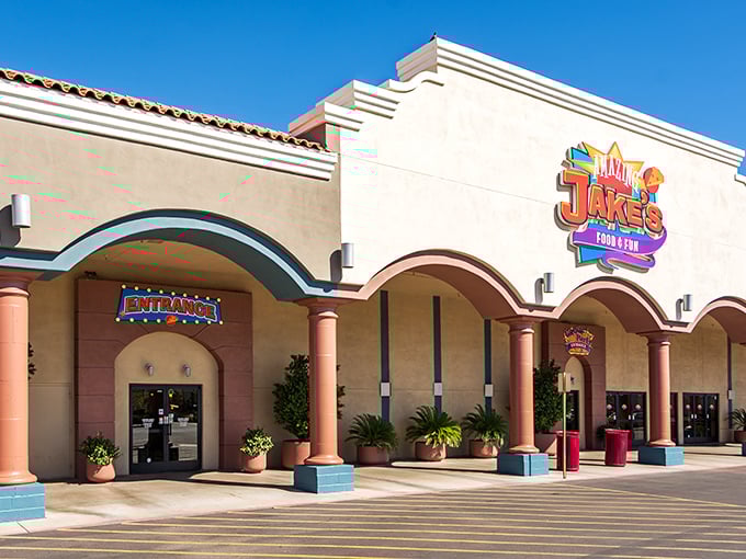 Jake's Unlimited: Where "all you can eat" meets "all you can play." Prepare for a feast of fun and food!