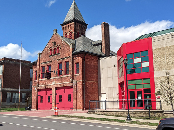 Red doors, brass poles, and a whole lot of history! The Michigan Firehouse Museum: where heroes hang their helmets.