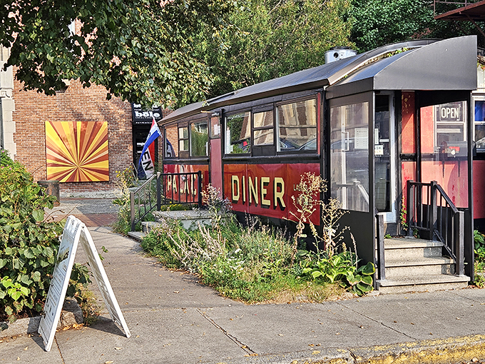 All aboard the flavor express at Palace Diner! This vintage Pollard car serves up modern twists on classic comfort food.
