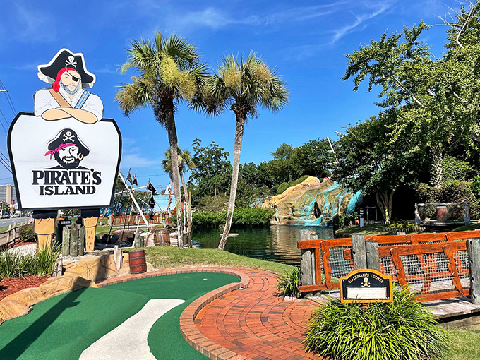 Yo ho ho and a bottle of... sunscreen? Pirate's Island Adventure Golf brings high seas hijinks to dry land.
