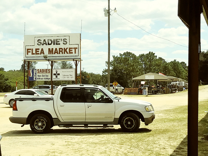 Welcome to Sadie's, where one person's castoff is another's treasure! It's like your eccentric aunt's attic, but with better organization and funnel cakes.