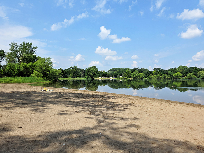 Thomas Beach: Urban oasis meets lakeside paradise. The Minneapolis skyline plays backdrop to your perfect beach day.